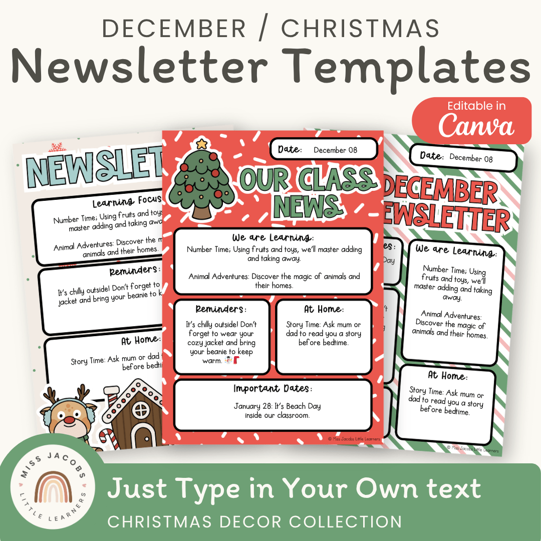 Christmas Newsletters Templates - Miss Jacobs