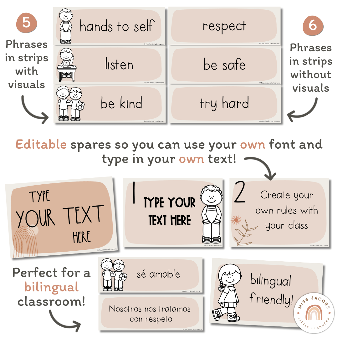 Classroom Rules Posters | Boho Vibes Desert Neutrals