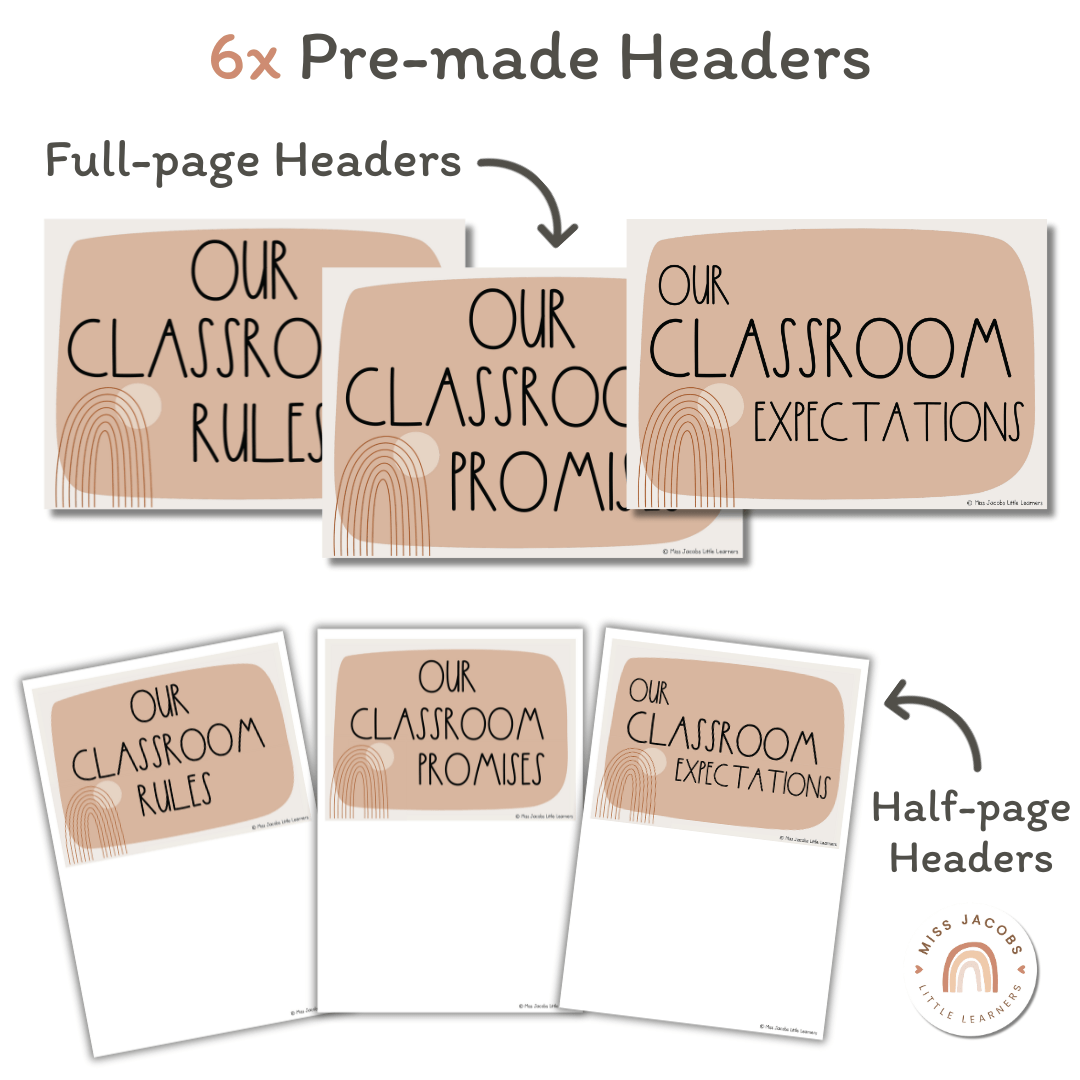 Classroom Rules Posters | Boho Vibes Desert Neutrals