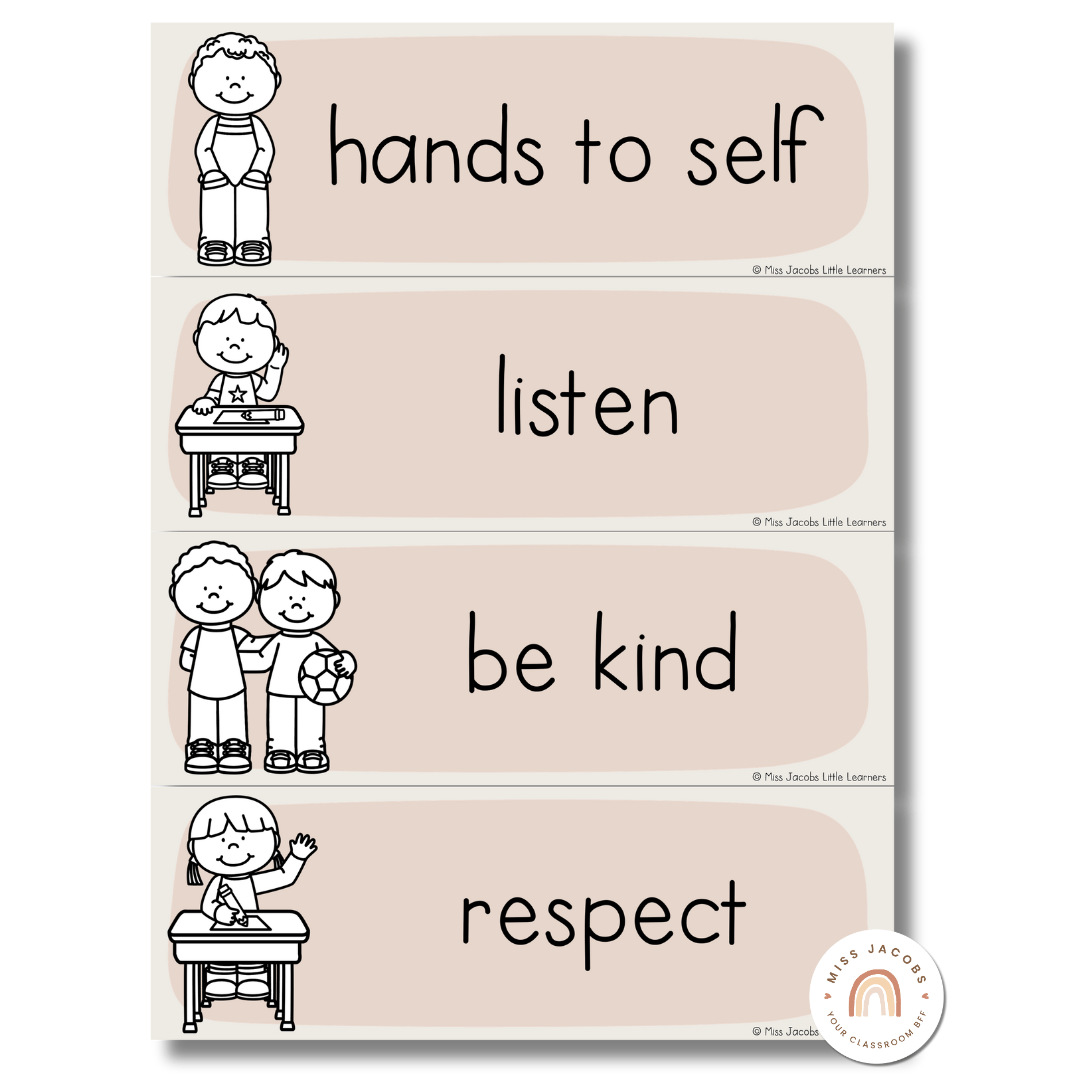 Classroom Rules Posters | Boho Vibes Desert Neutrals – Miss Jacobs ...