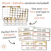 Calendar & Weather Display - Daisy Gingham Neutrals Decor