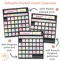 Calendar & Weather Display - Daisy Gingham Pastels Decor – Miss Jacobs ...