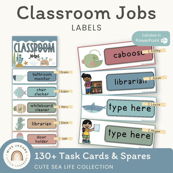 Classroom Job Chart - Cute Sea Life Classroom Decor – Miss Jacobs ...