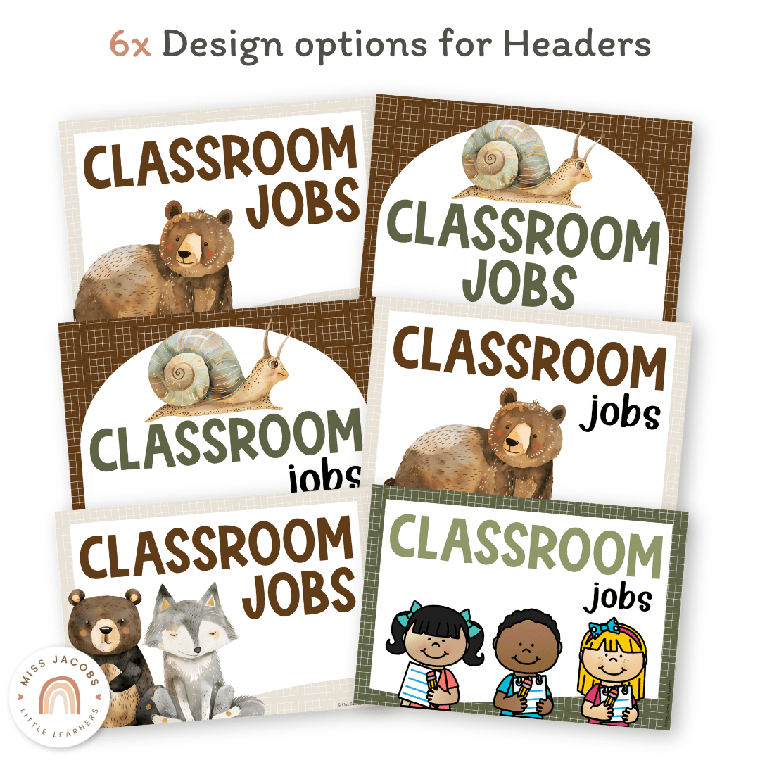 Classroom Job Chart - Woodland Theme Classroom Decor - MJLL