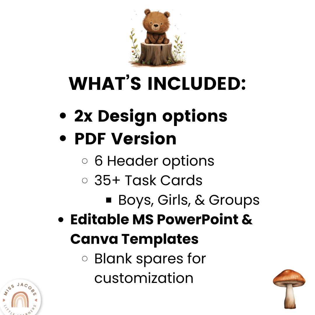 Classroom Job Chart - Woodland Theme Classroom Decor - MJLL