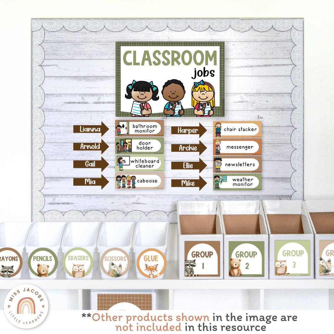Classroom Job Chart - Woodland Theme Classroom Decor - MJLL