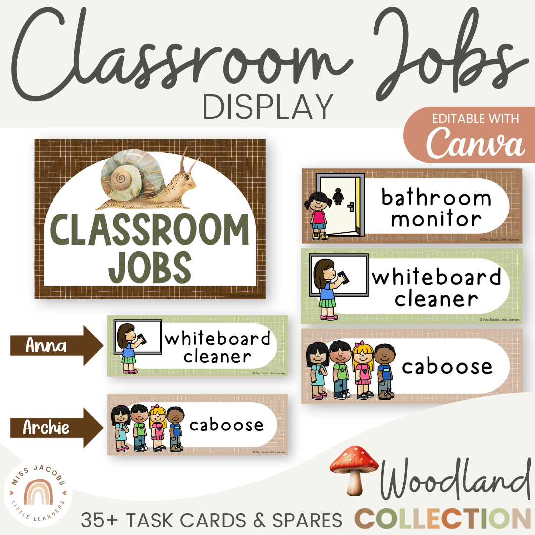 Classroom Job Chart - Woodland Theme Classroom Decor - MJLL