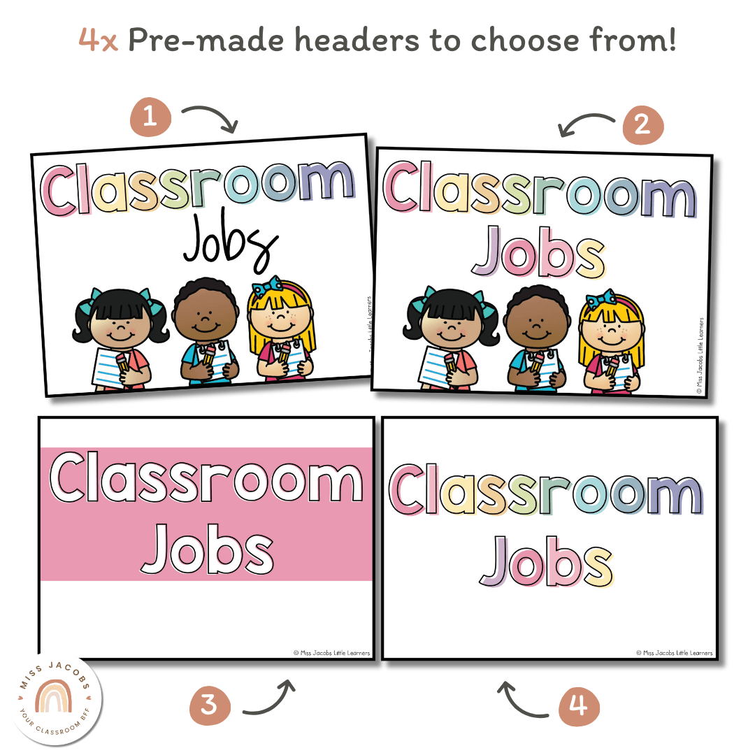 Classroom Jobs | PASTELS | Editable