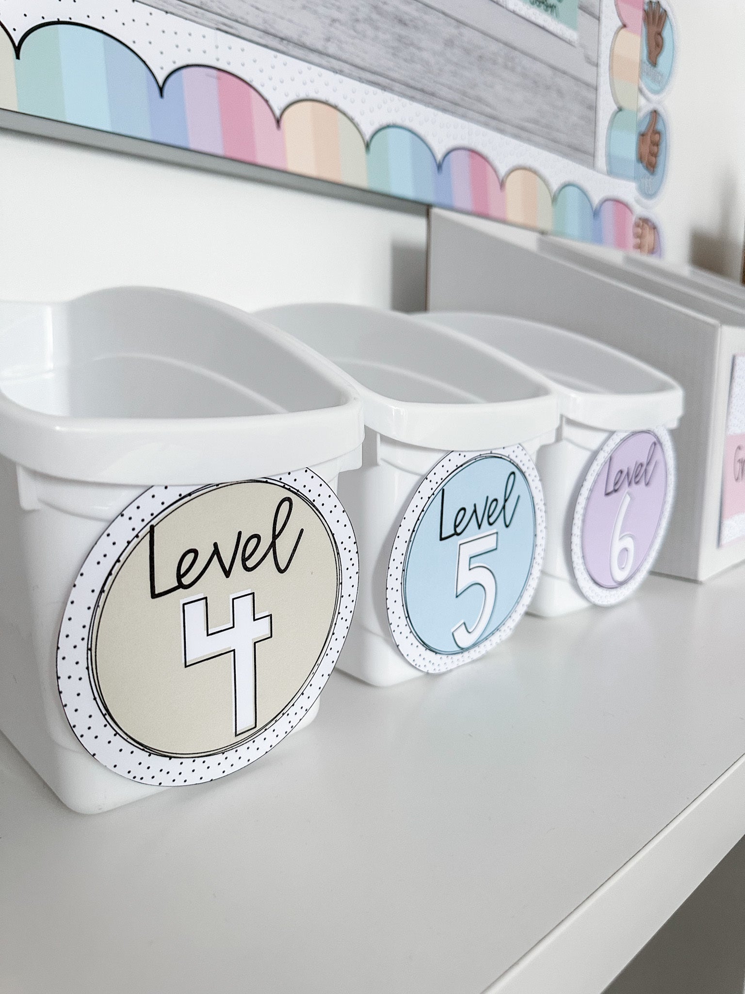 Classroom Labels Student Names & Supplies - Spotty Pastel Theme - MJLL ...