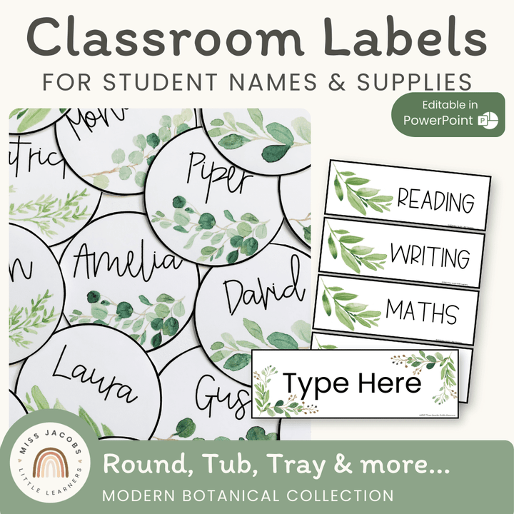 Classroom Labels – Miss Jacobs Little Learners