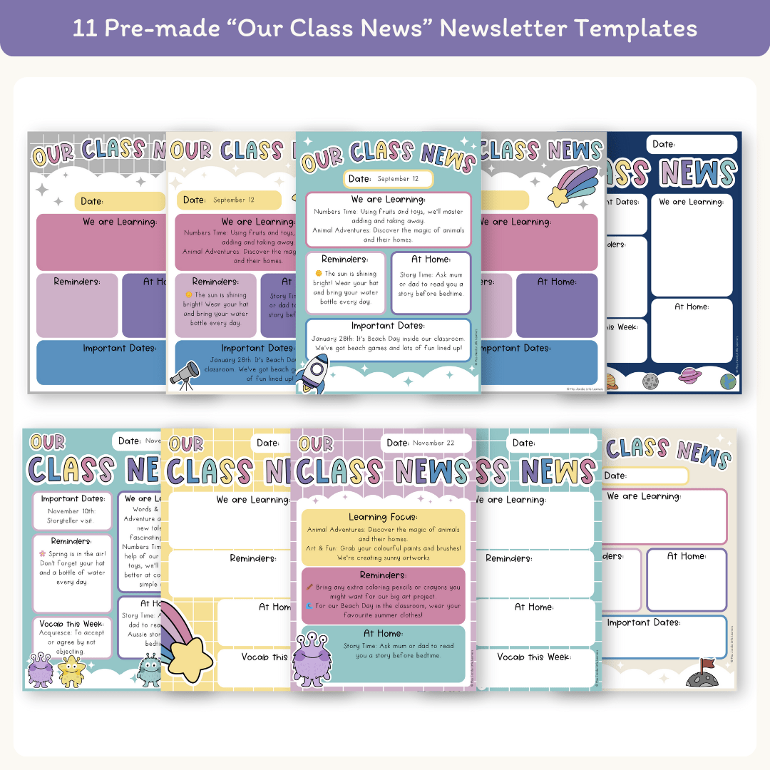 Classroom Newsletter Templates - Dreamy Space Theme - MJLL – Miss ...