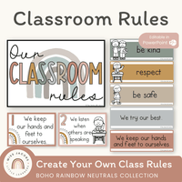Classroom Rules and Expectations Posters - Boho Rainbow Theme - MJLL ...