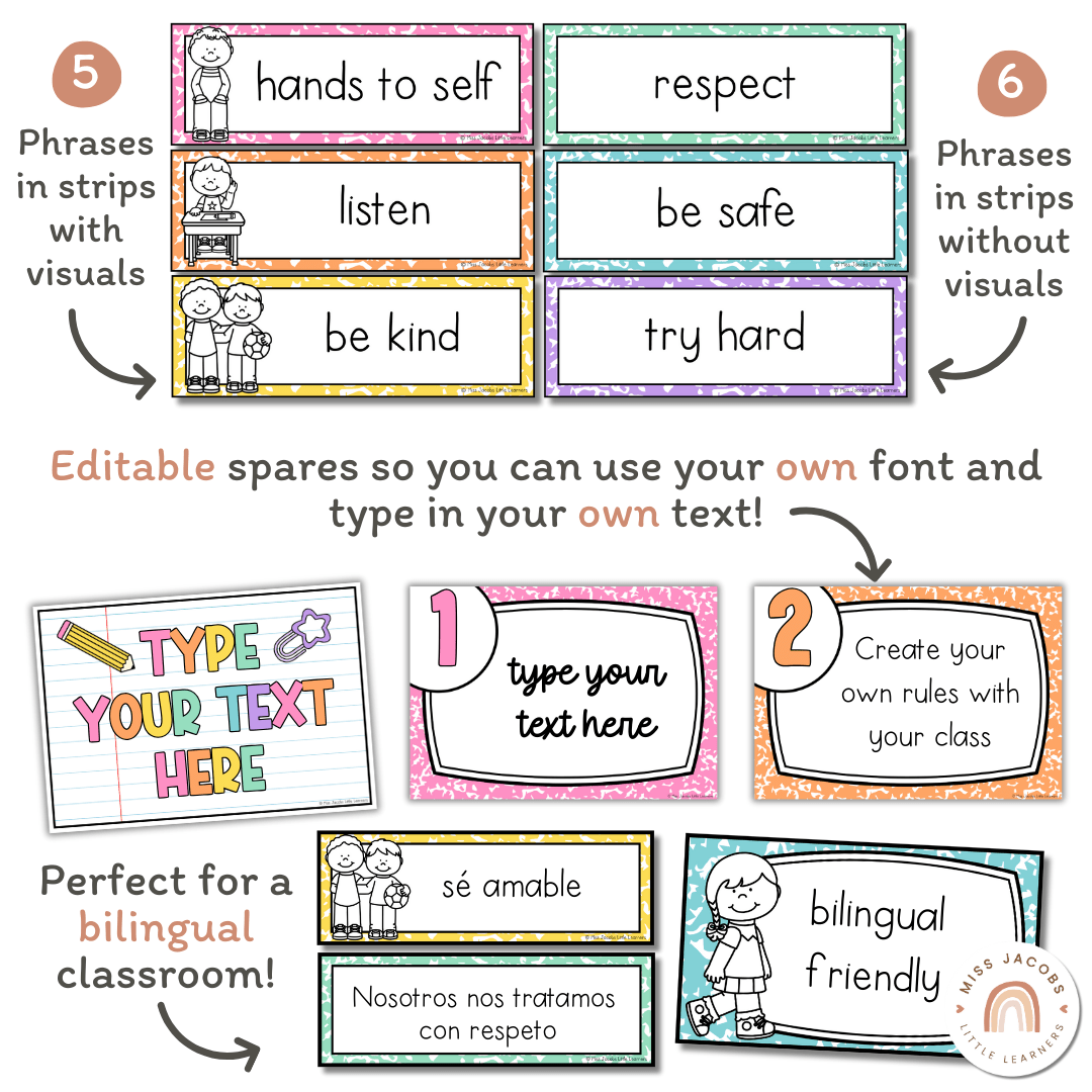 Classroom Rules and Expectations Posters - Cutesy Theme - MJLL ...