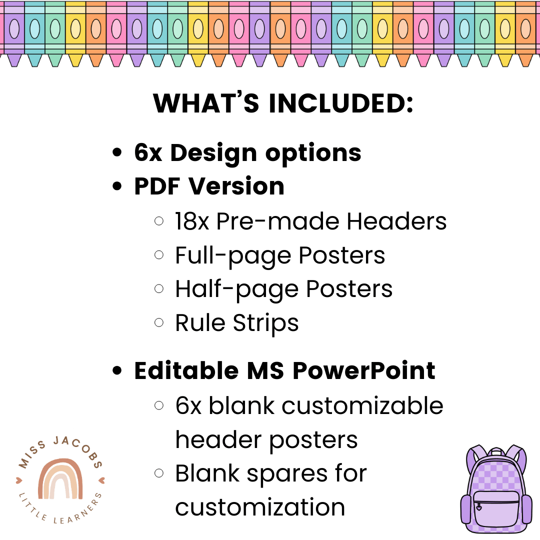 Classroom Rules and Expectations Posters - Cutesy Theme - MJLL ...