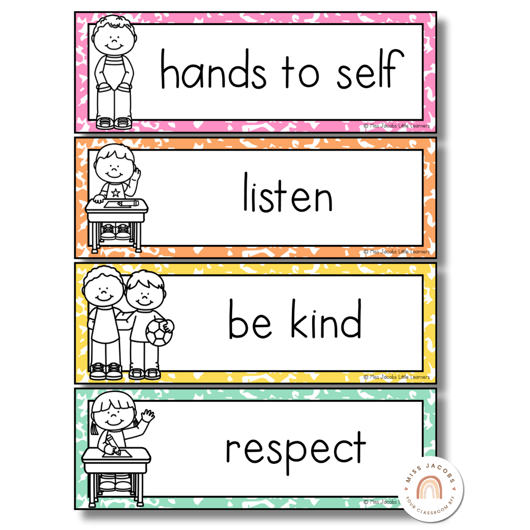 Classroom Rules and Expectations Posters - Cutesy Theme - MJLL ...