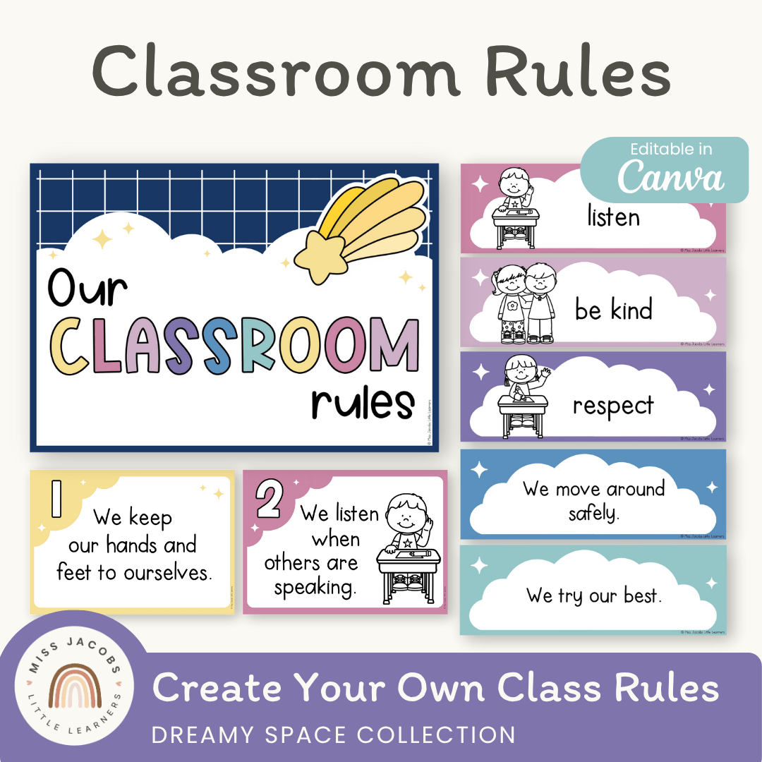 Classroom Rules and Expectations Posters - Space Theme
