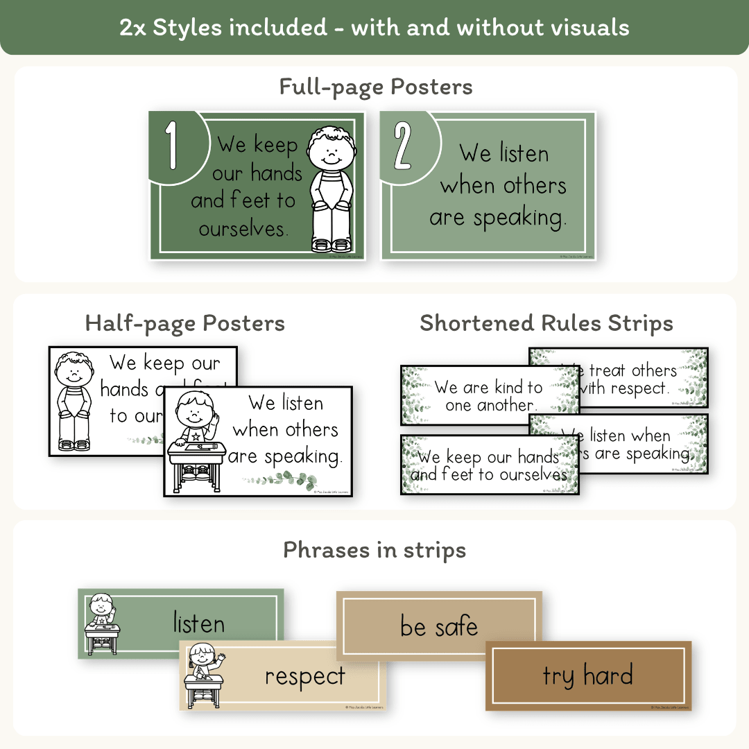 Classroom Rules and Expectations Posters - Modern Botanical Theme ...