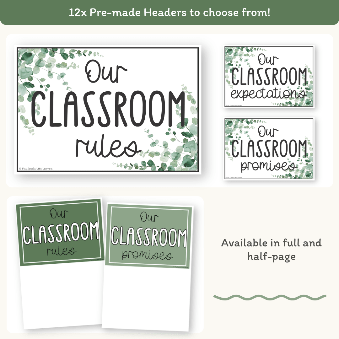 Classroom Rules and Expectations Posters - Modern Botanical Theme ...
