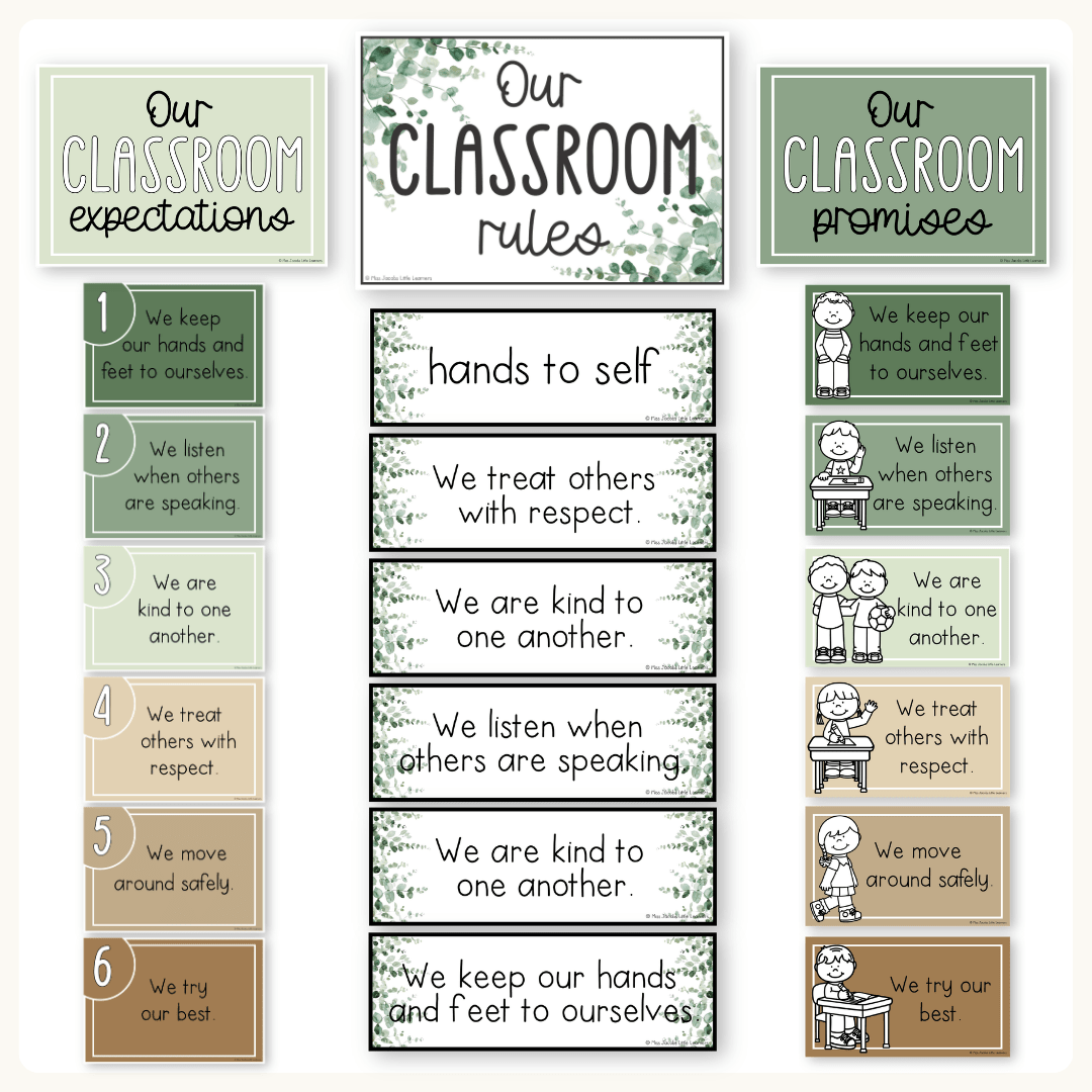 Classroom Rules and Expectations Posters - Modern Botanical Theme ...