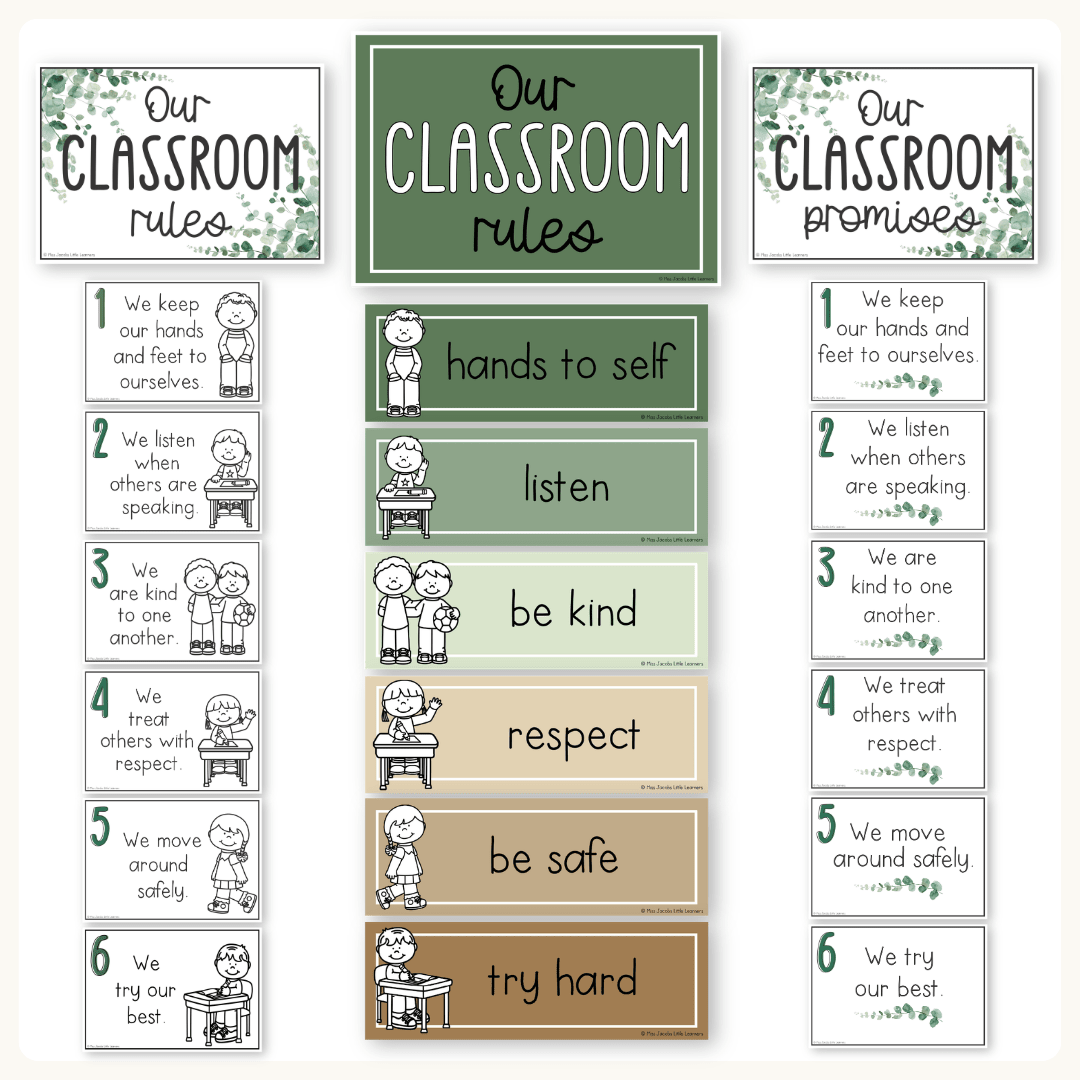 Classroom Rules and Expectations Posters - Modern Botanical Theme ...