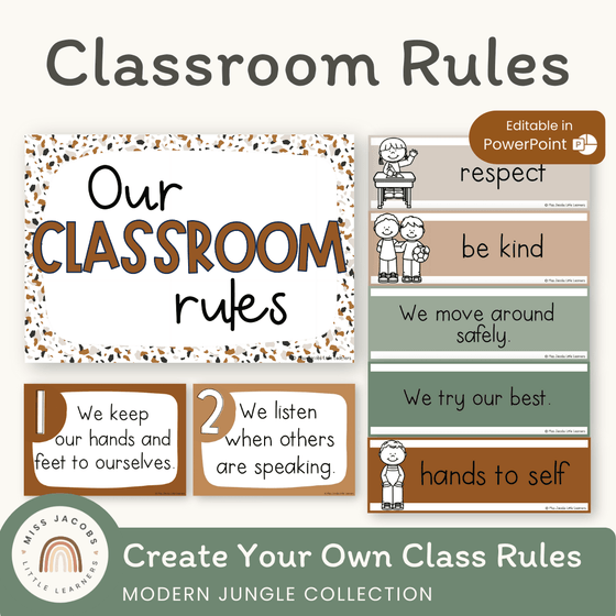 Classroom Rules and Expectations Posters - Modern Jungle Theme – Miss ...