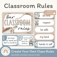 Classroom Rules and Expectations Posters - Modern Ocean Theme