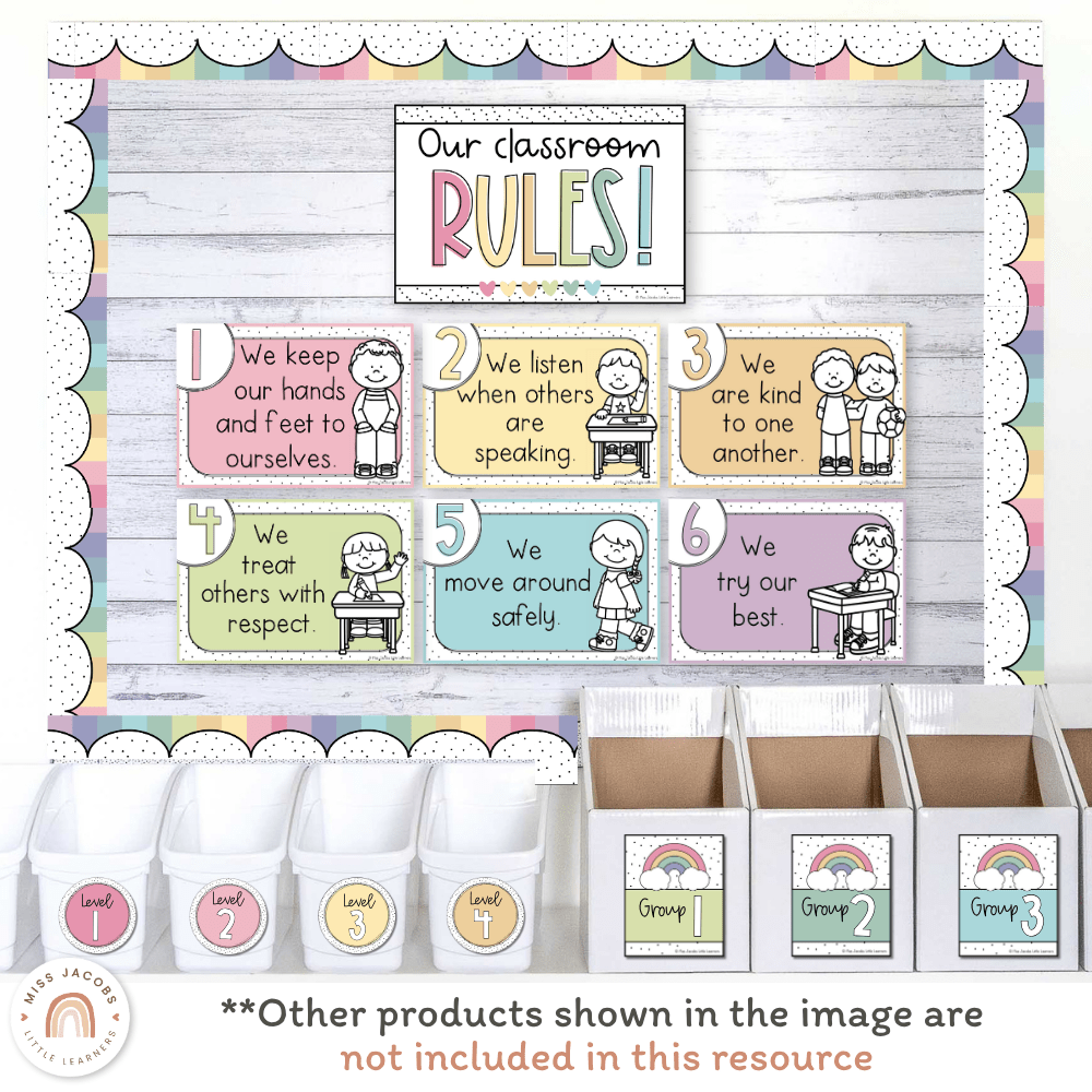 Classroom Rules and Expectations Posters - Spotty Pastel - MJLL