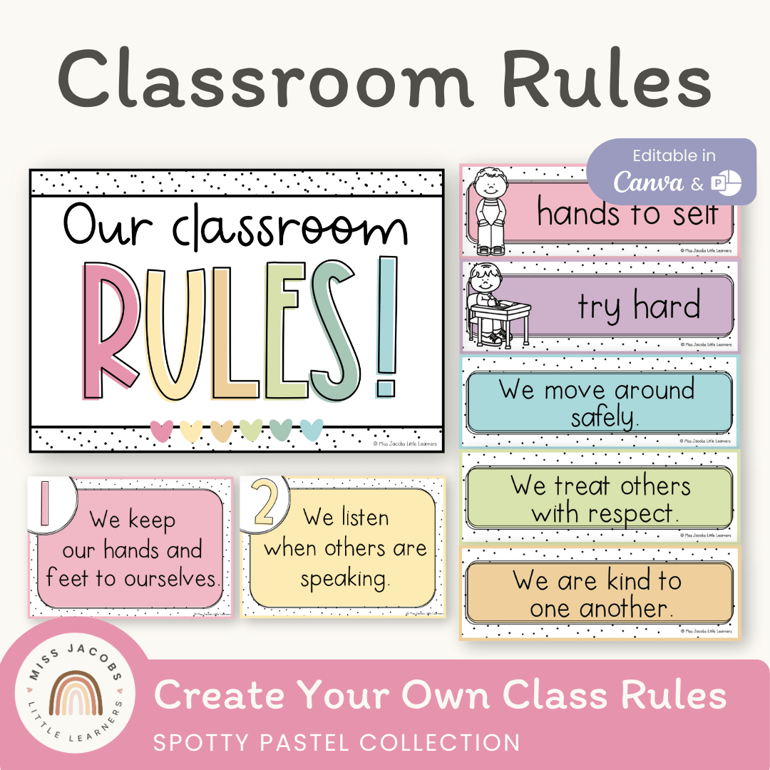Classroom Rules and Expectations Posters - Spotty Pastel - MJLL – Miss ...