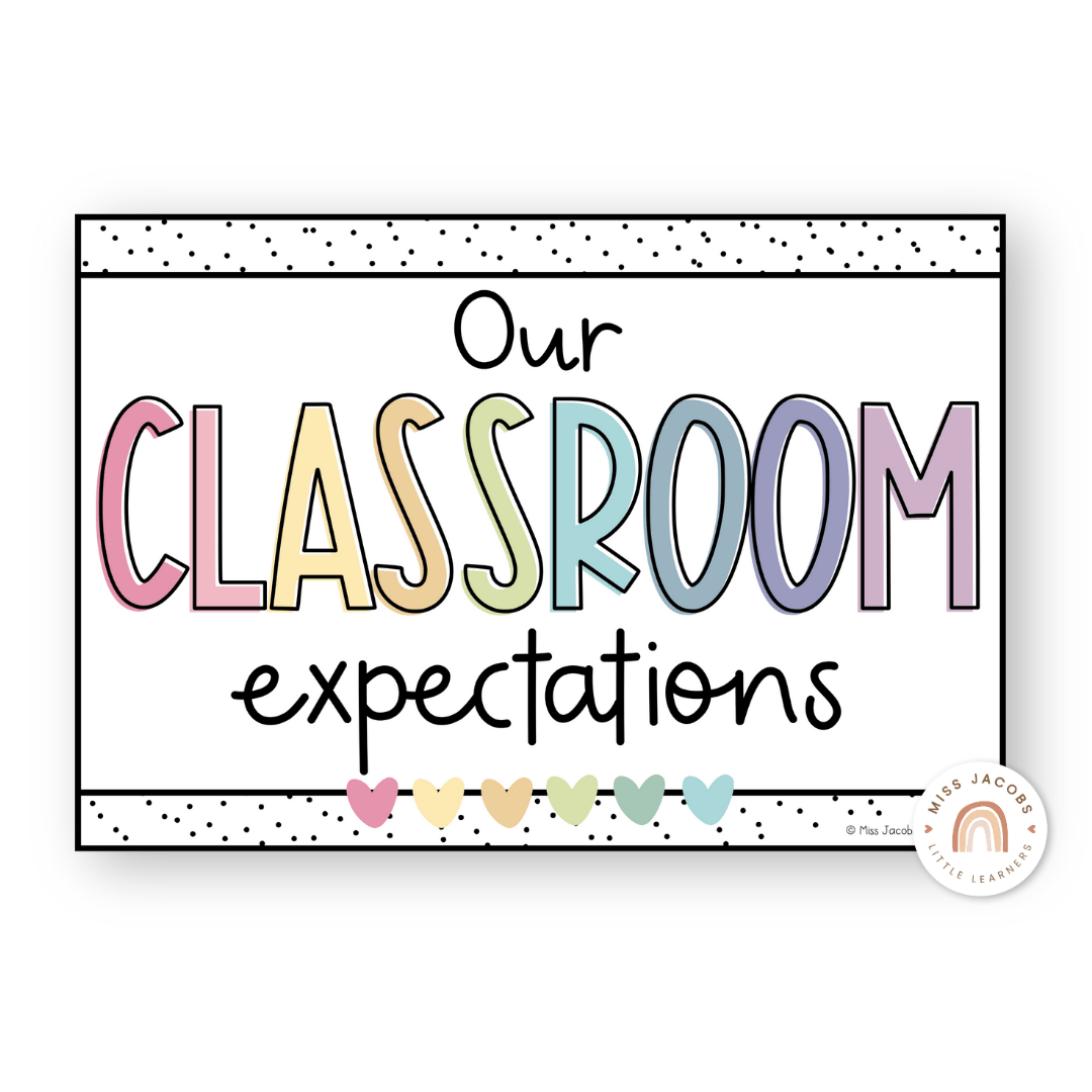Classroom Rules and Expectations Posters - Spotty Pastel - MJLL