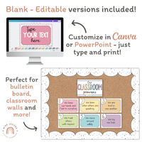 Classroom Rules and Expectations Posters - Spotty Pastel - MJLL