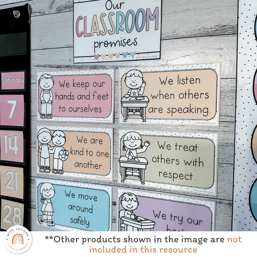Classroom Rules and Expectations Posters - Spotty Pastel - MJLL
