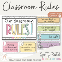 Classroom Rules and Expectations Posters - Spotty Pastel - MJLL