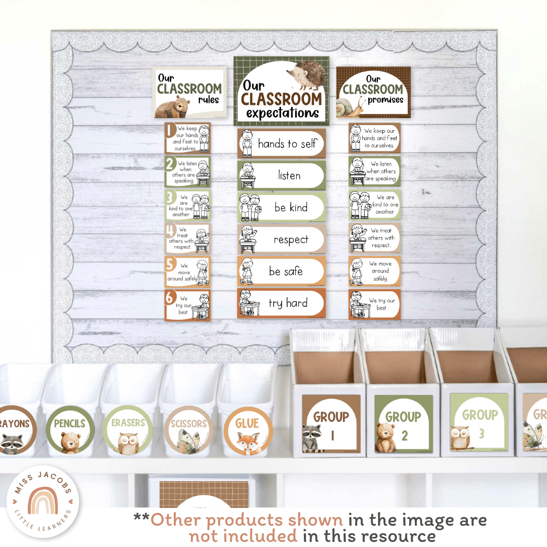 Classroom Rules and Expectations Posters - Woodland Decor - MJLL – Miss ...