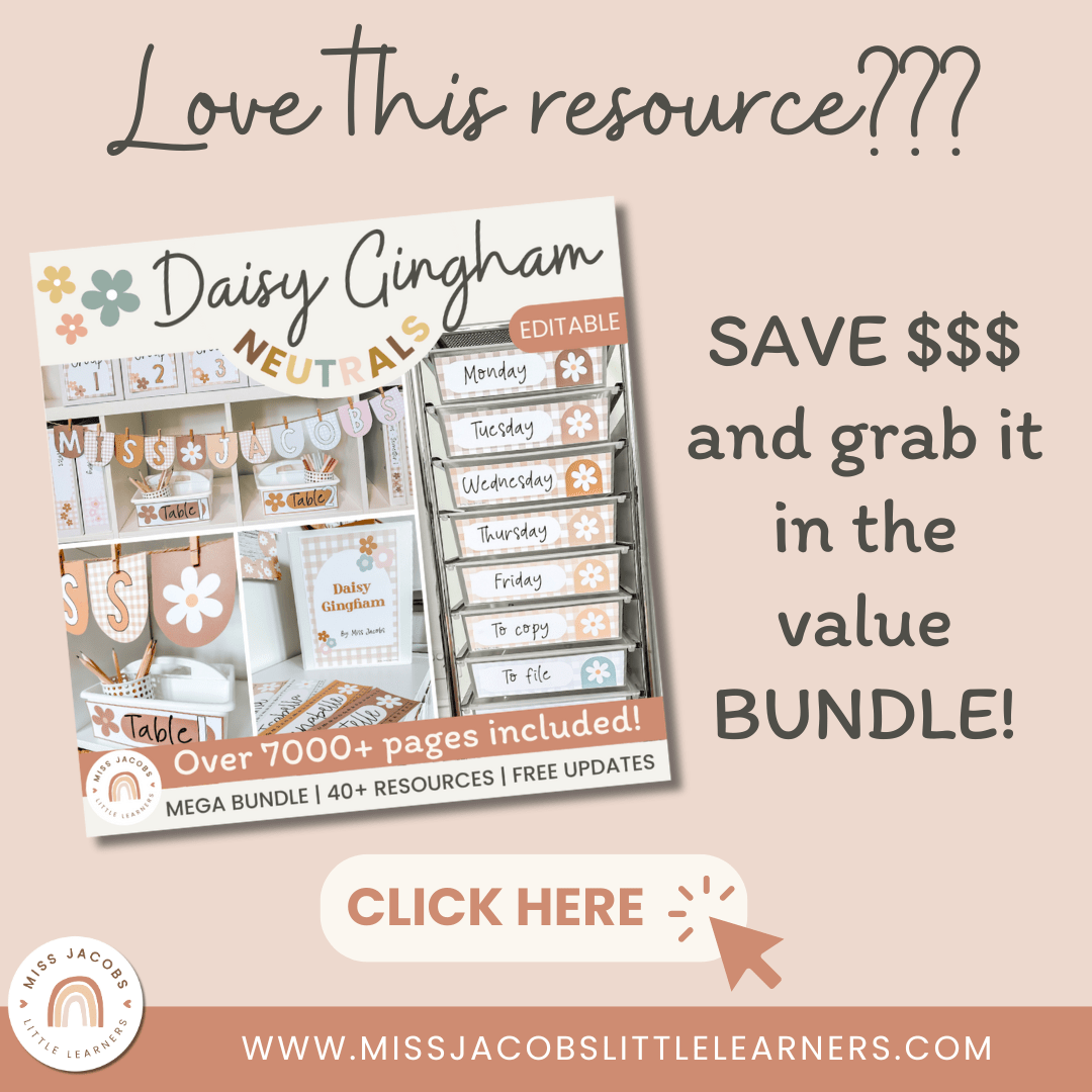 Classroom Rules and Expectations Posters - Daisy Gingham Neutrals