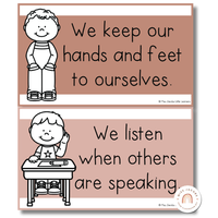 Classroom Rules and Expectations Posters - Boho Rainbow Theme - MJLL