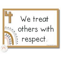 Classroom Rules and Expectations Posters - Boho Rainbow Theme - MJLL