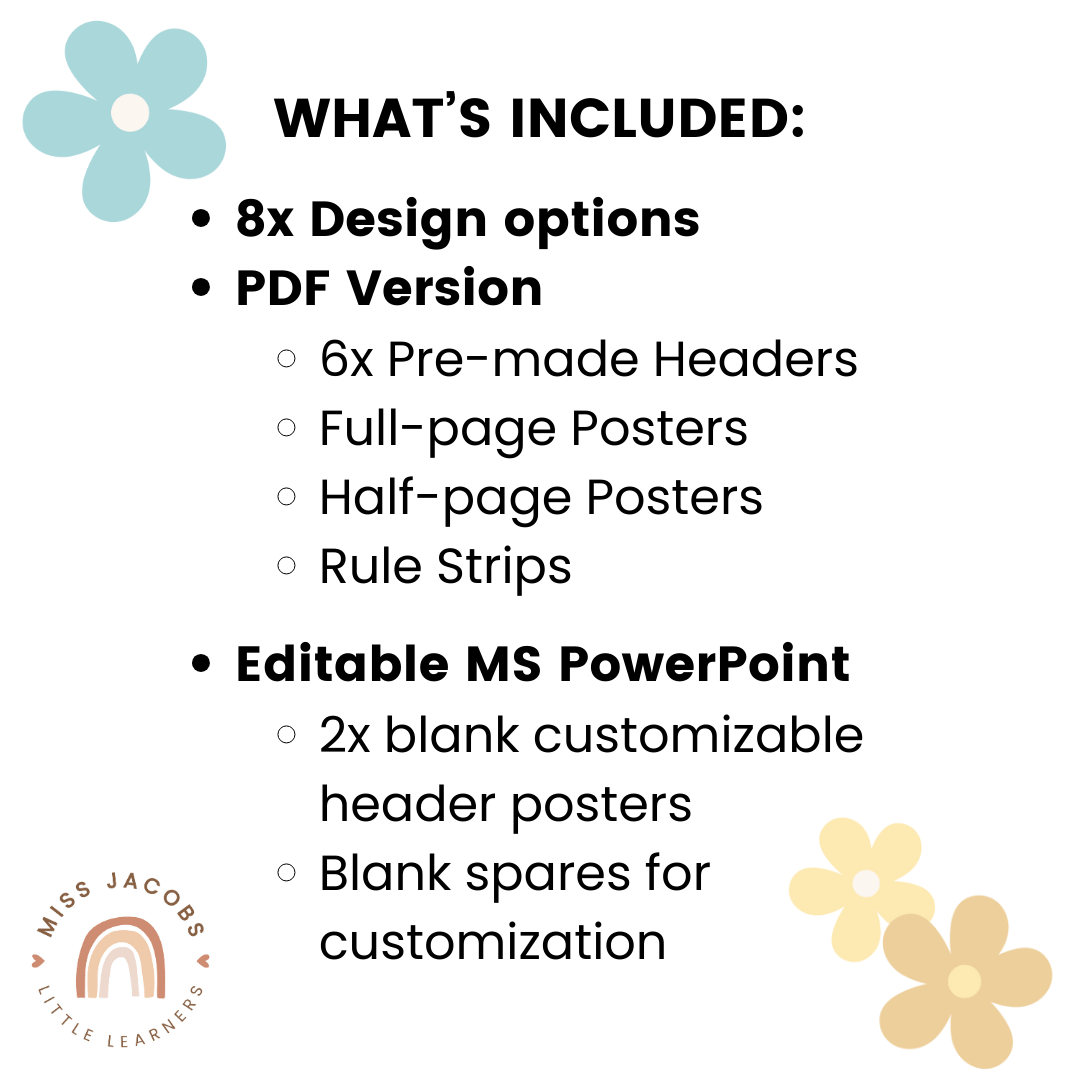 Classroom Rules and Expectations Posters - Daisy Gingham Pastels Decor