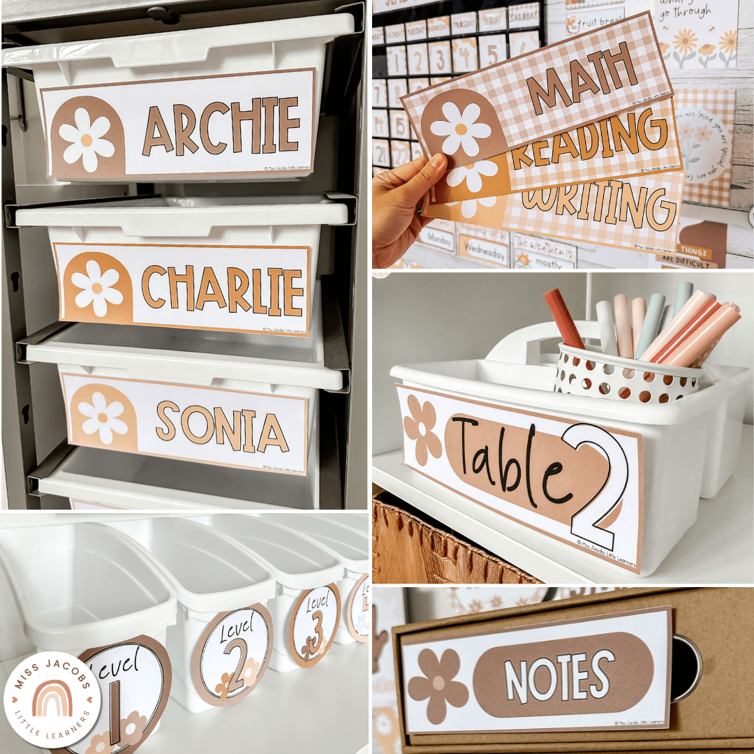 Daisy Gingham Neutrals Classroom Collection - Miss Jacobs - Miss Jacobs ...