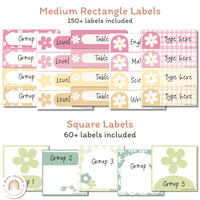Classroom Labels Student Names & Supplies - Daisy Gingham Pastels ...