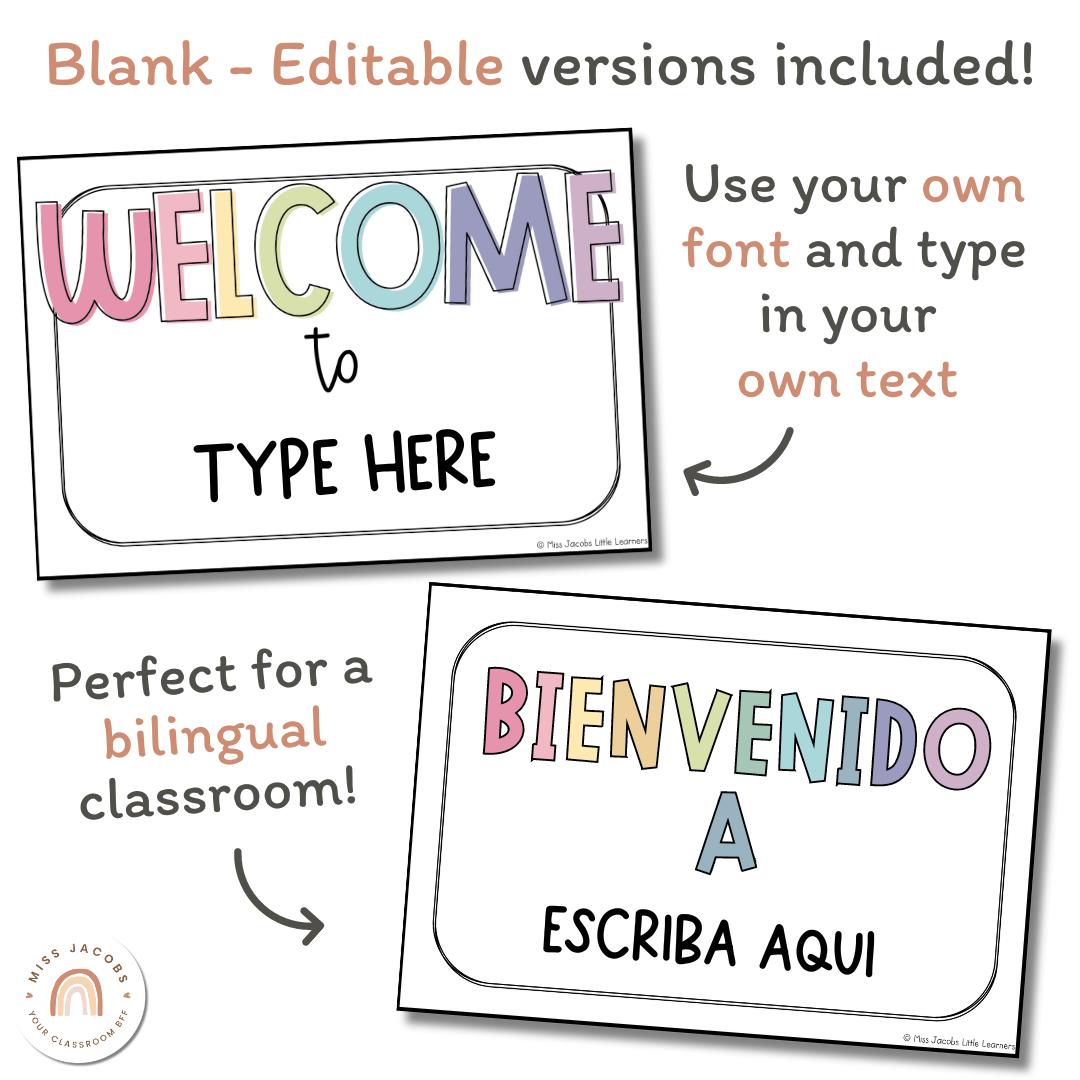 Classroom Welcome Sign | PASTELS