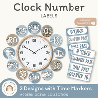 Clock Labels - Modern Ocean Classroom Decor – Miss Jacobs Little Learners