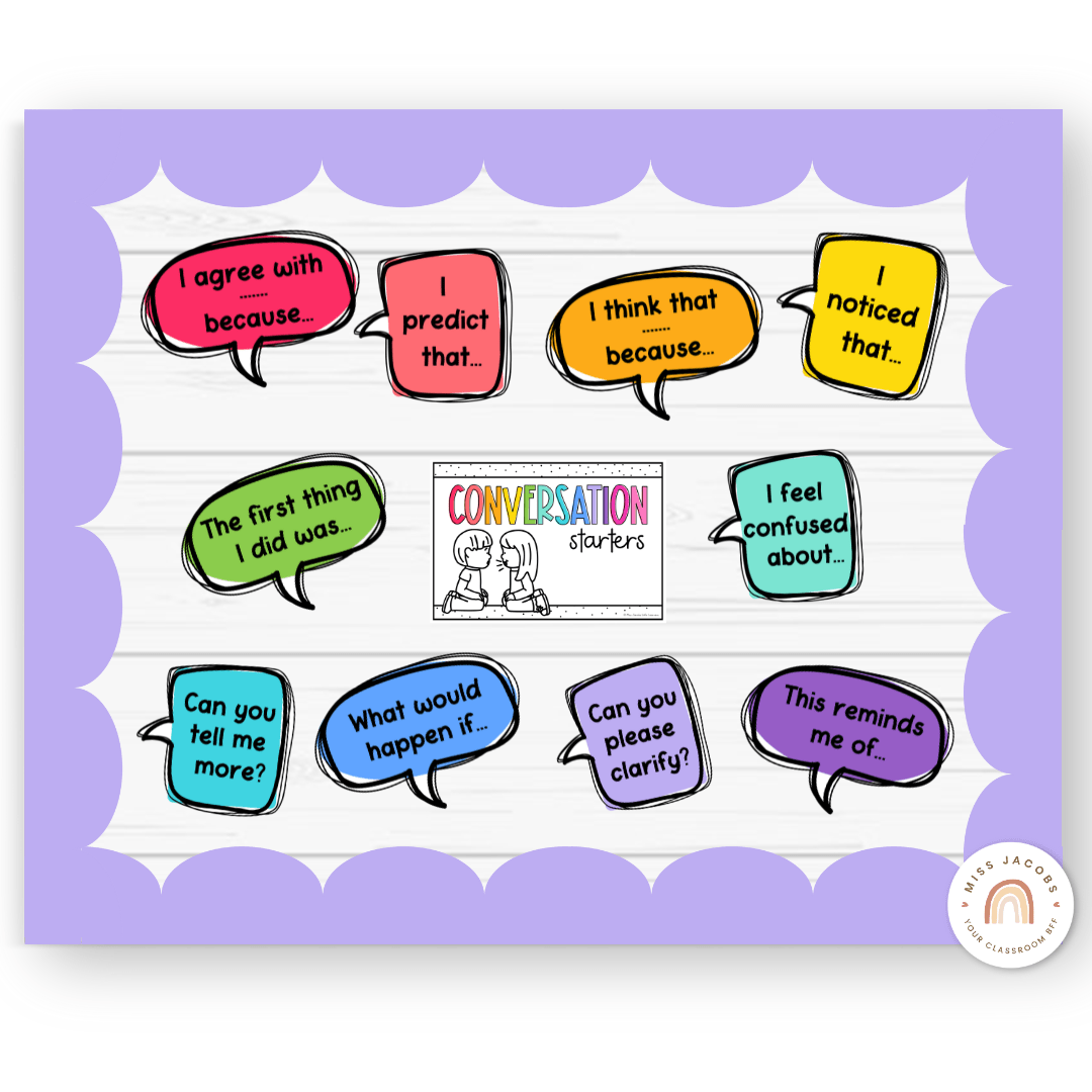 Conversation Starters - Bright Classroom Theme - Miss Jacobs
