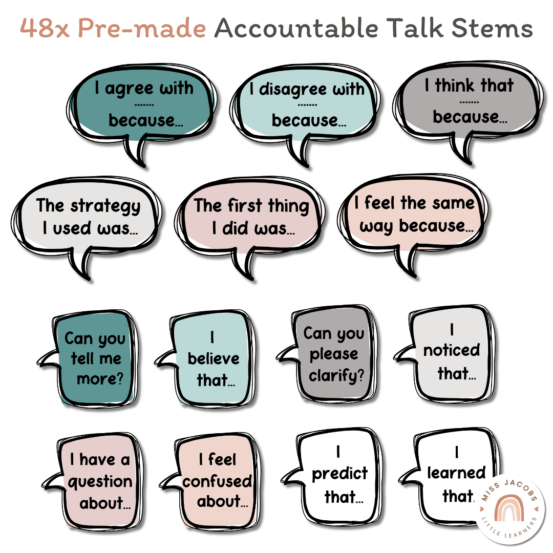 Conversation Starters - Modern Rainbow Classroom Theme - Miss Jacobs