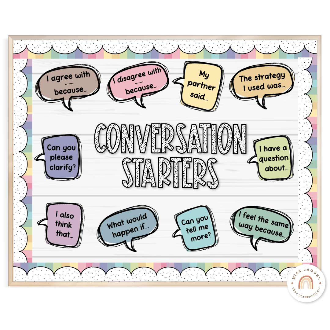 Conversation Starters - Pastel Classroom Theme - Miss Jacobs – Miss ...