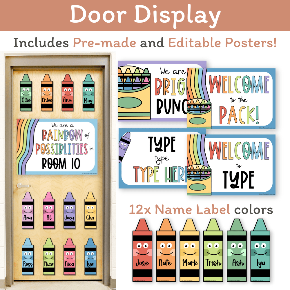 Crayons Theme Classroom Essentials Decor Pack - Miss Jacobs