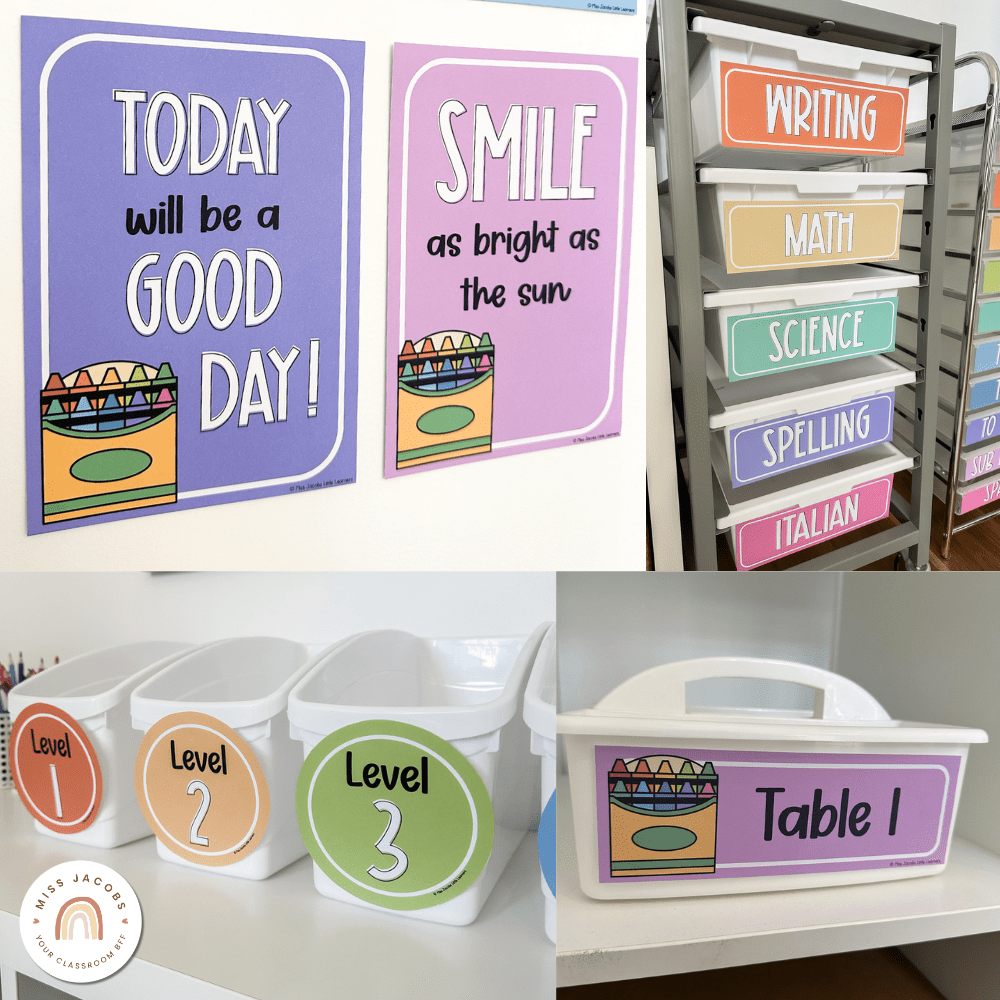 Crayons Theme Classroom Essentials Decor Pack - Miss Jacobs