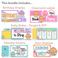 Cupcake Theme Classroom Essentials Decor Pack - Miss Jacobs – Miss ...
