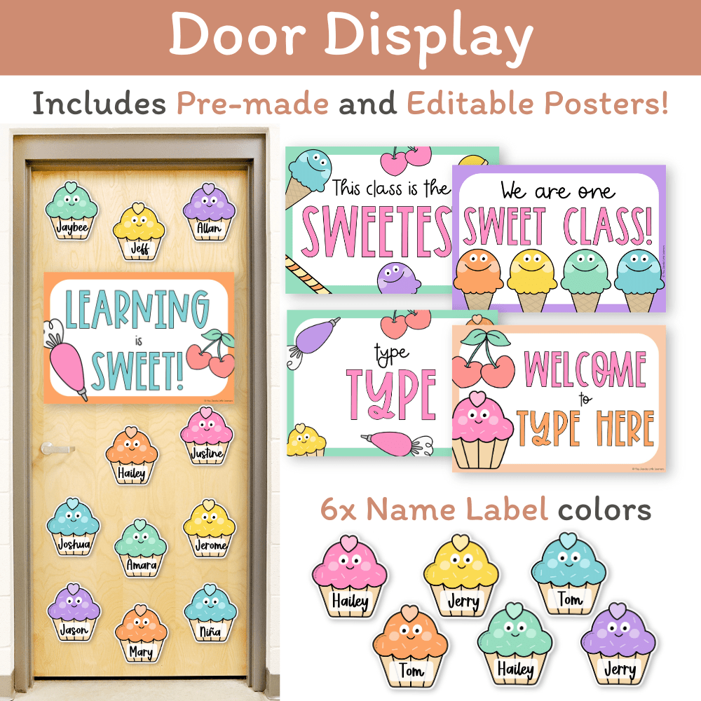 Cupcake Theme Classroom Essentials Decor Pack - Miss Jacobs – Miss ...