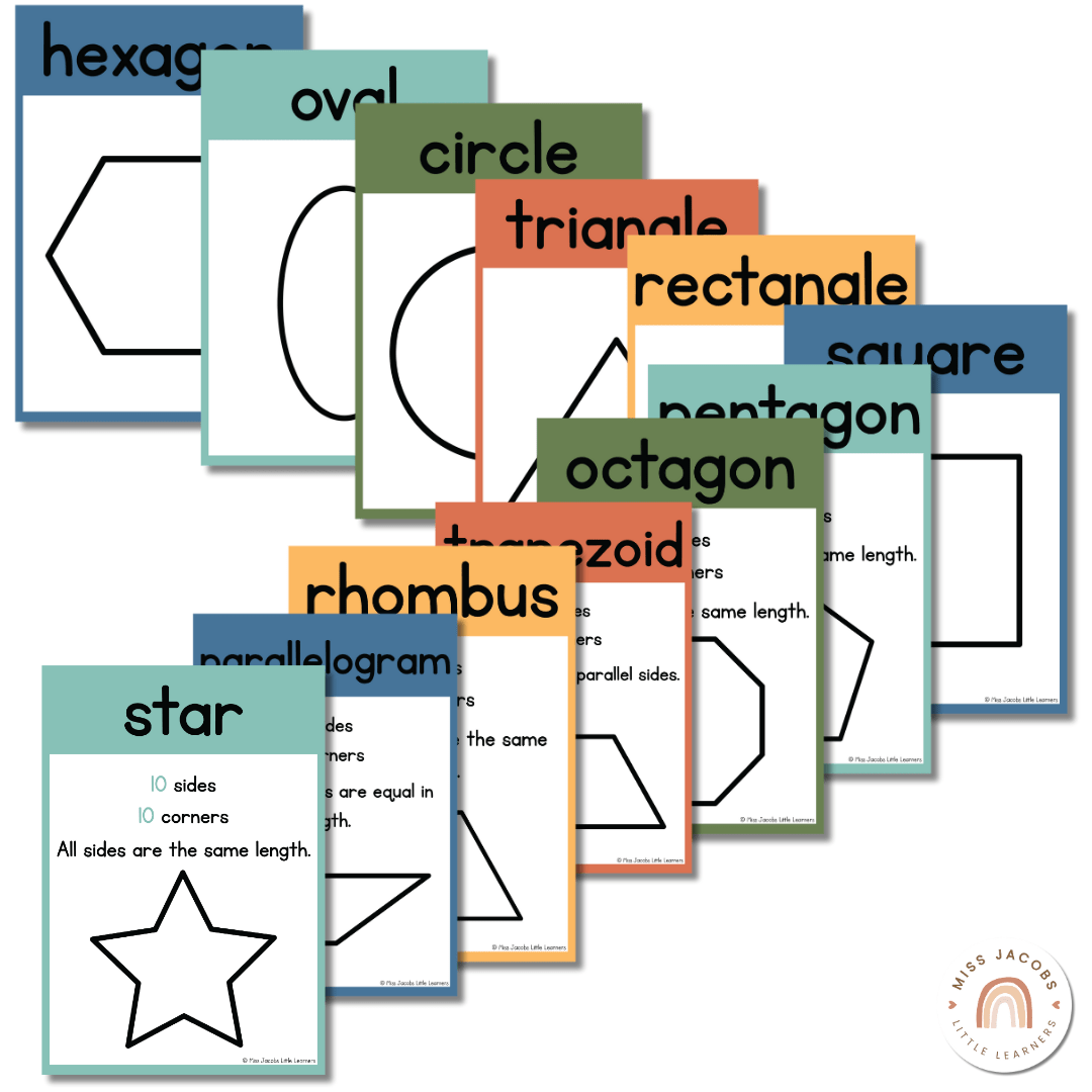 2D Shape Posters | Cute Jungle Animals