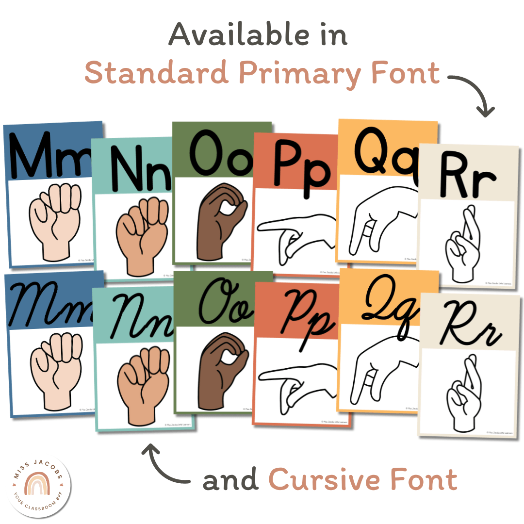 ASL Alphabet Posters | Cute Jungle Animals